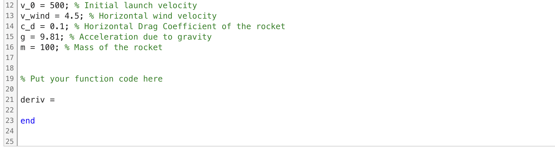 Rocket Function Derivative Please provide the | Chegg.com