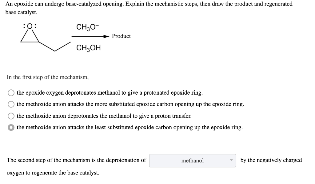 Solved An epoxide can undergo base-catalyzed opening. | Chegg.com