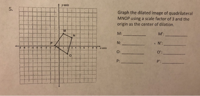 Solved y-axis 5. Graph the dilated image of quadrilateral | Chegg.com