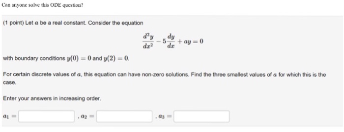 Solved Let a be a real constant. Consider the equation | Chegg.com