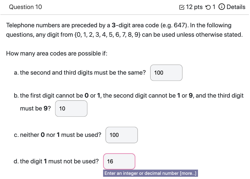 -elephone numbers are preceded by a 3-digit area code | Chegg.com