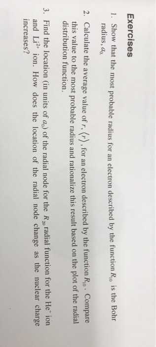 Solved Exercises 1 Show That The Most Probable Radius For