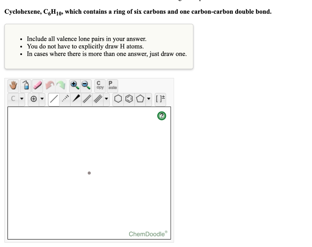 Solved Cyclohexene, C6H10, which contains a ring of six | Chegg.com
