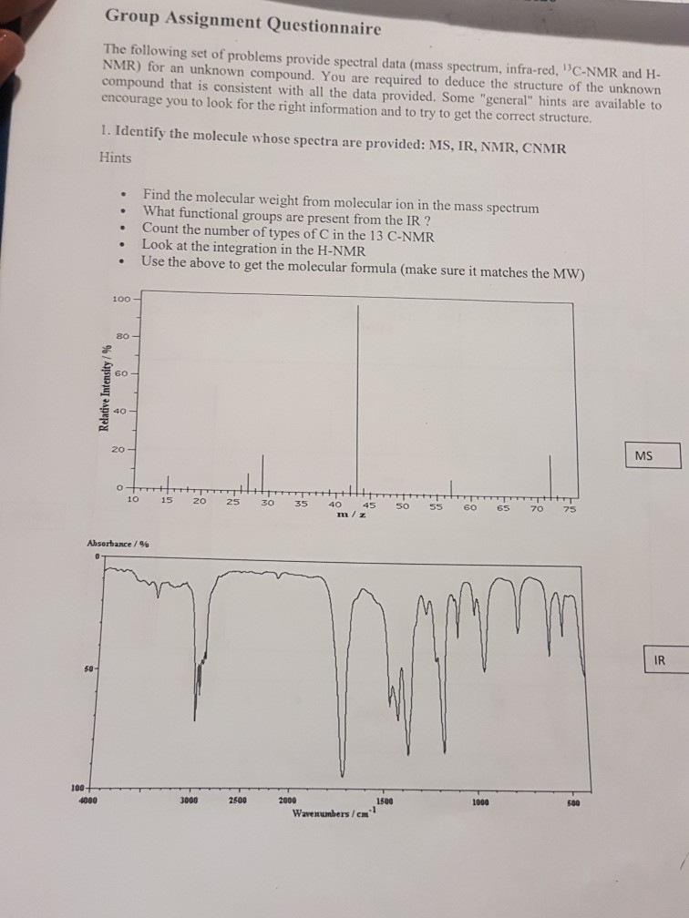 Solved Group Assignment Questionnaire The following set of | Chegg.com