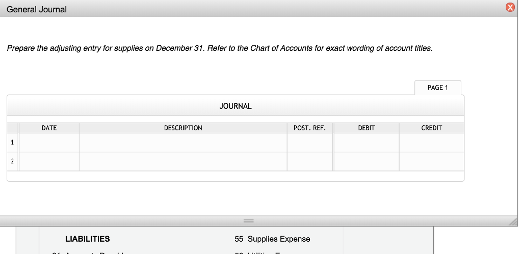 Solved Instructions Chart of Accounts General Journal | Chegg.com