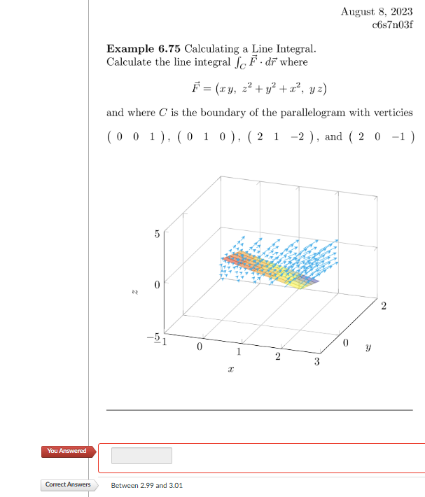 Solved August 8, 2023 c6s7n03f Example 6.75 Calculating a | Chegg.com