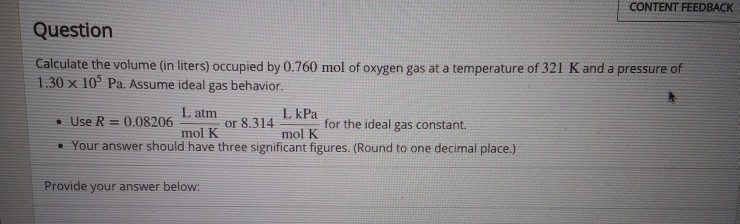 Solved CONTENT FEEDBACK Question Calculate the volume (in | Chegg.com