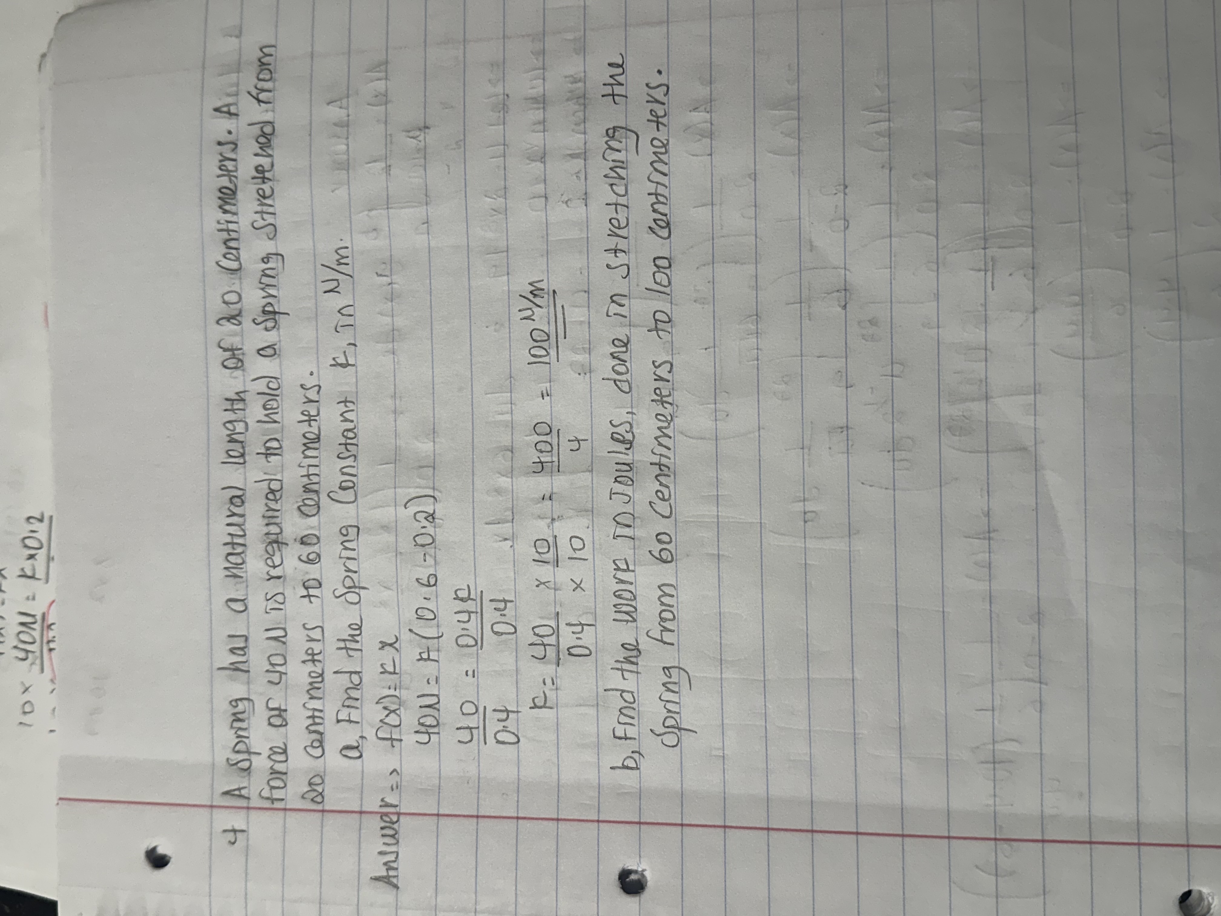 Solved 10×π124011=K×0.2 4 A spring has a natural length of | Chegg.com