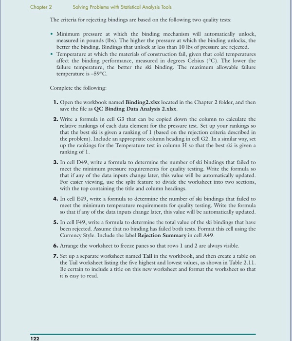 Solved Quality Control Data Ski Bindings Pressure Test (Lbs) | Chegg.com