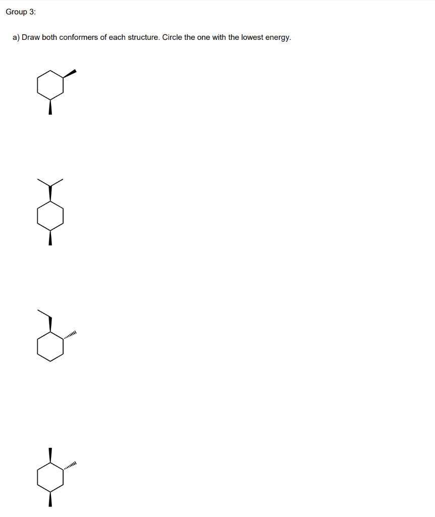 Group 1: a) i) Draw each Newman projection as | Chegg.com