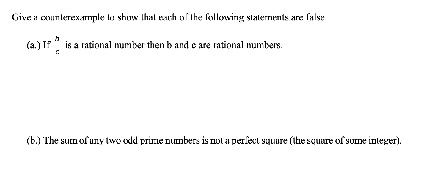 Solved Give a counterexample to show that each of the | Chegg.com