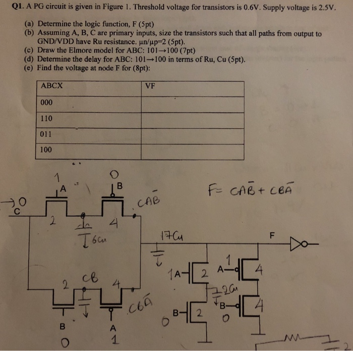 Q1. A PG circuit is given in Figure 1. Threshold | Chegg.com