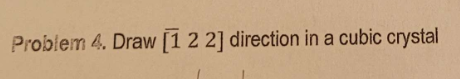 Problem \&. Draw [122] direction in a cubic crystal | Chegg.com