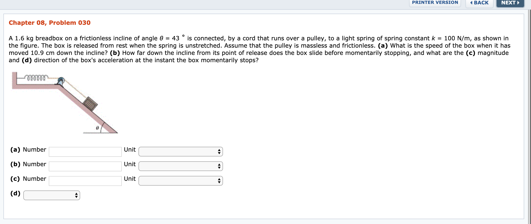 Solved PRINTER VERSION BACK NEXT Chapter 08, Problem 030 A | Chegg.com