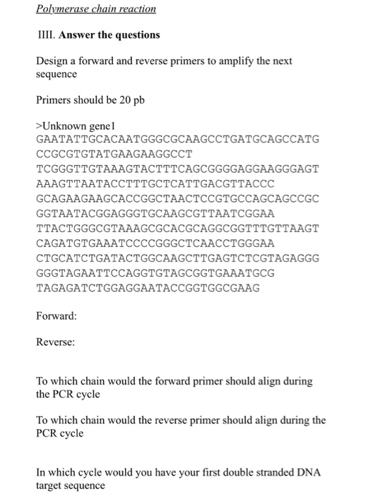 Solved IIII. Answer the questions Design a forward and | Chegg.com