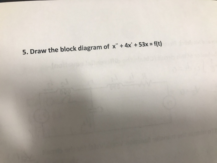 Solved 5. Draw the block diagram of x + 4x + 53x = f(t) | Chegg.com