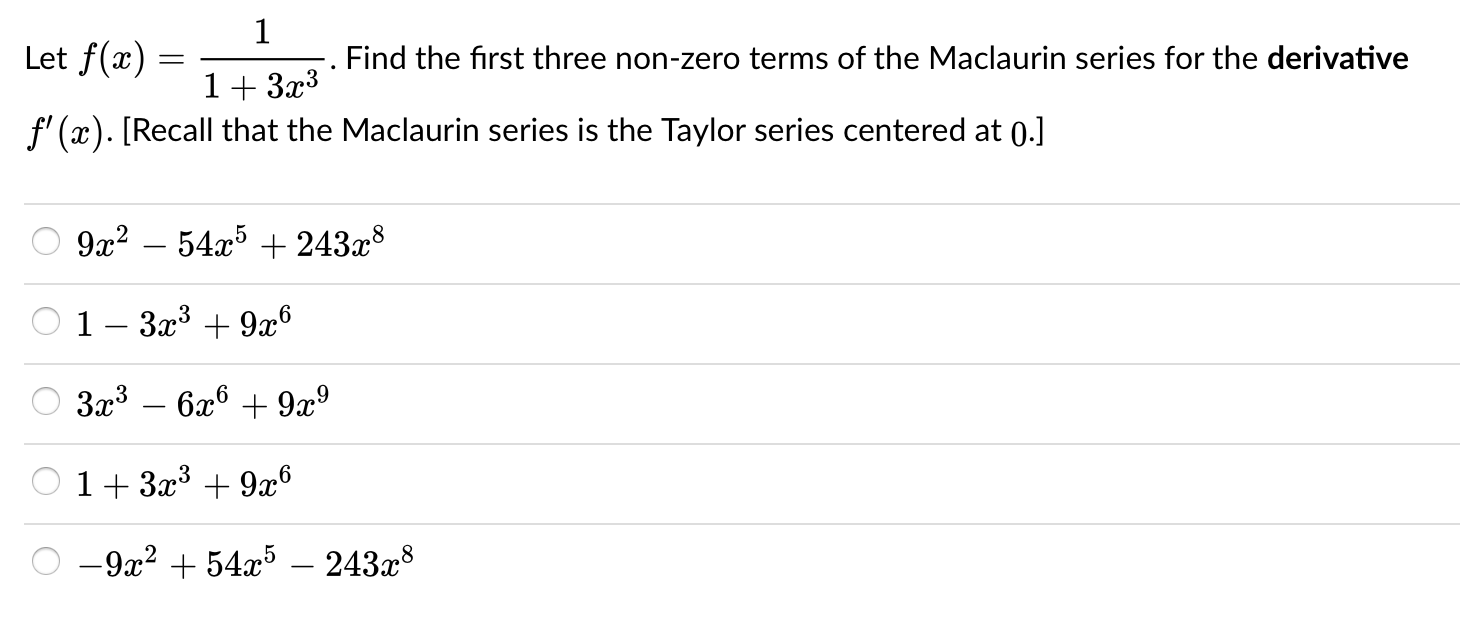 Solved 1 Let f(0) = Find the first three non-zero terms of | Chegg.com
