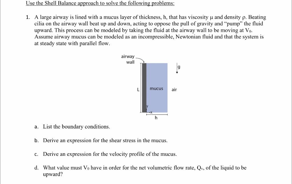 Solved Use the Shell Balance approach to solve the following | Chegg.com