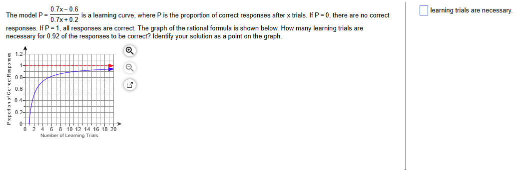 Solved The model P=0.7x+0.20.7x−0.6 is a learning curve, | Chegg.com