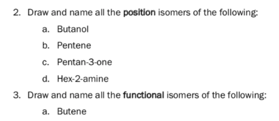 Solved 2. Draw and name all the position isomers of the | Chegg.com