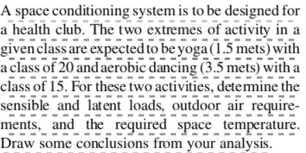 Solved A space conditioning system is to be designed for a | Chegg.com