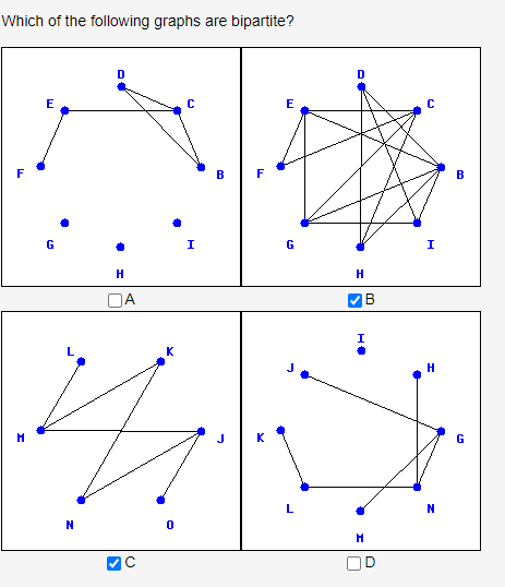 Solved Which of the following graphs are bipartite? | Chegg.com