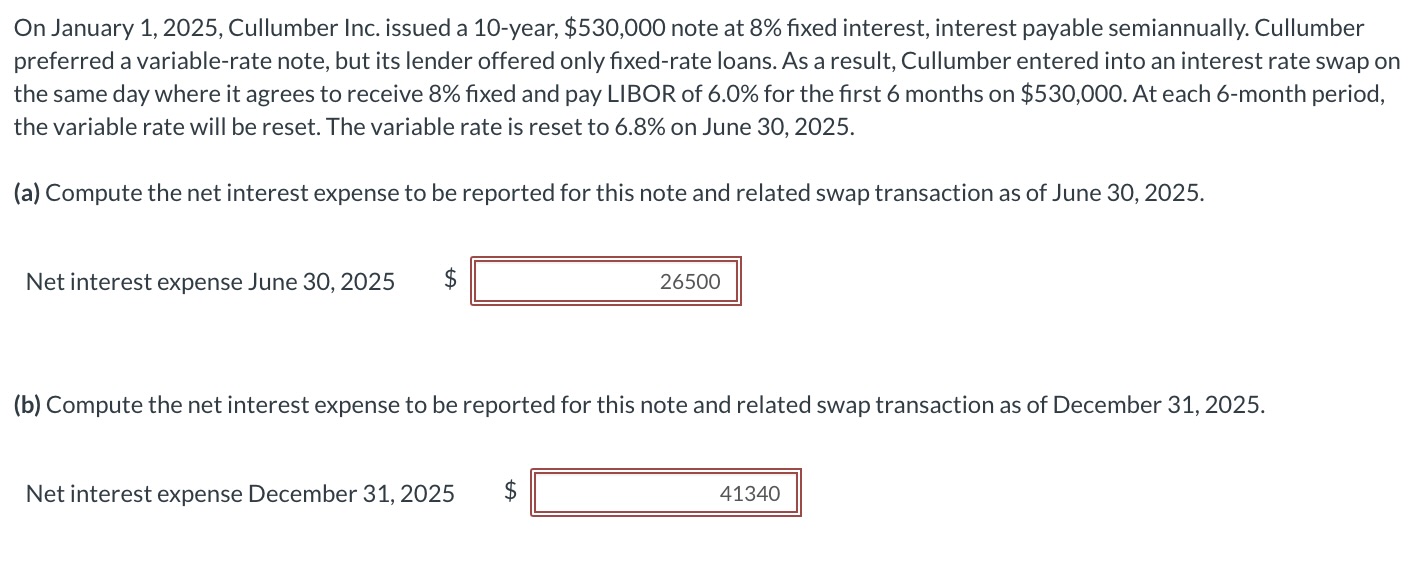 Solved On January 1, 2025, Cullumber Inc. issued a 10-year, | Chegg.com