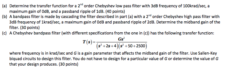 Solved Determine the transfer function for a 2nd order | Chegg.com