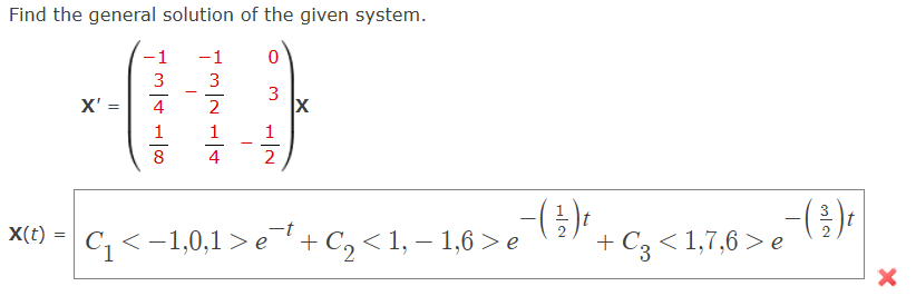Solved Find the general solution of the given system. | Chegg.com