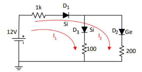 Solved Find the power dissipated by each diode Pd1, ﻿Pd2 | Chegg.com