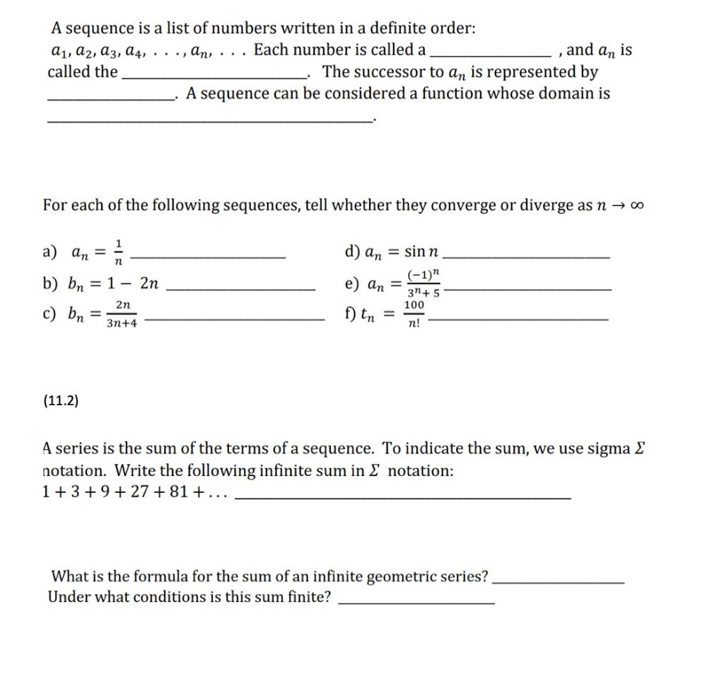 Solved and an is A sequence is a list of numbers written in | Chegg.com