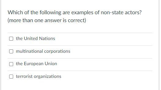 Solved Which of the following are examples of non-state | Chegg.com