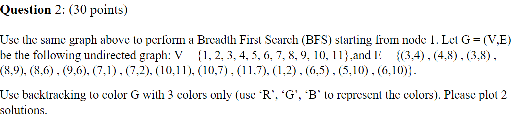 Solved Use the same graph above to perform a Breadth First | Chegg.com