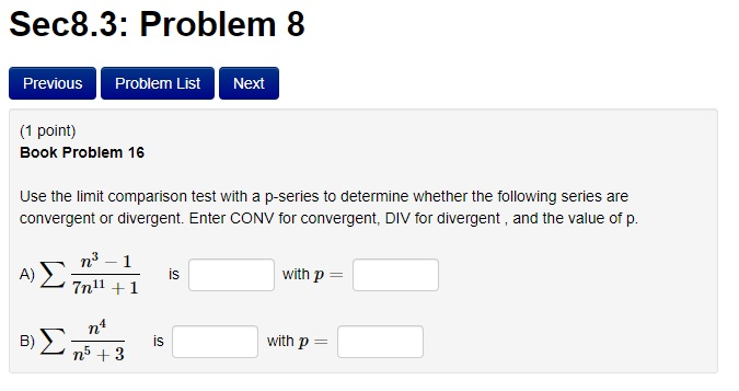 Solved Sec8.3: Problem 8 Previous Problem List Next (1 | Chegg.com