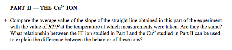 Solved PROCEDURE PART II — THE Cu2+ OR COPPER (II) ION The | Chegg.com