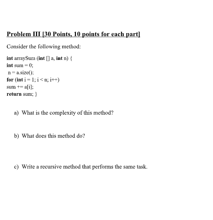 Solved Problem Iii [30 Points 10 Points For Each Part