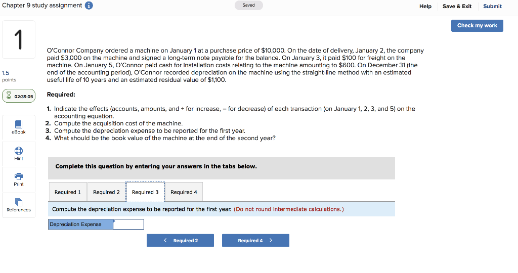 Solved Chapter 9 study assignment 0 Seved Help Save & Exit | Chegg.com