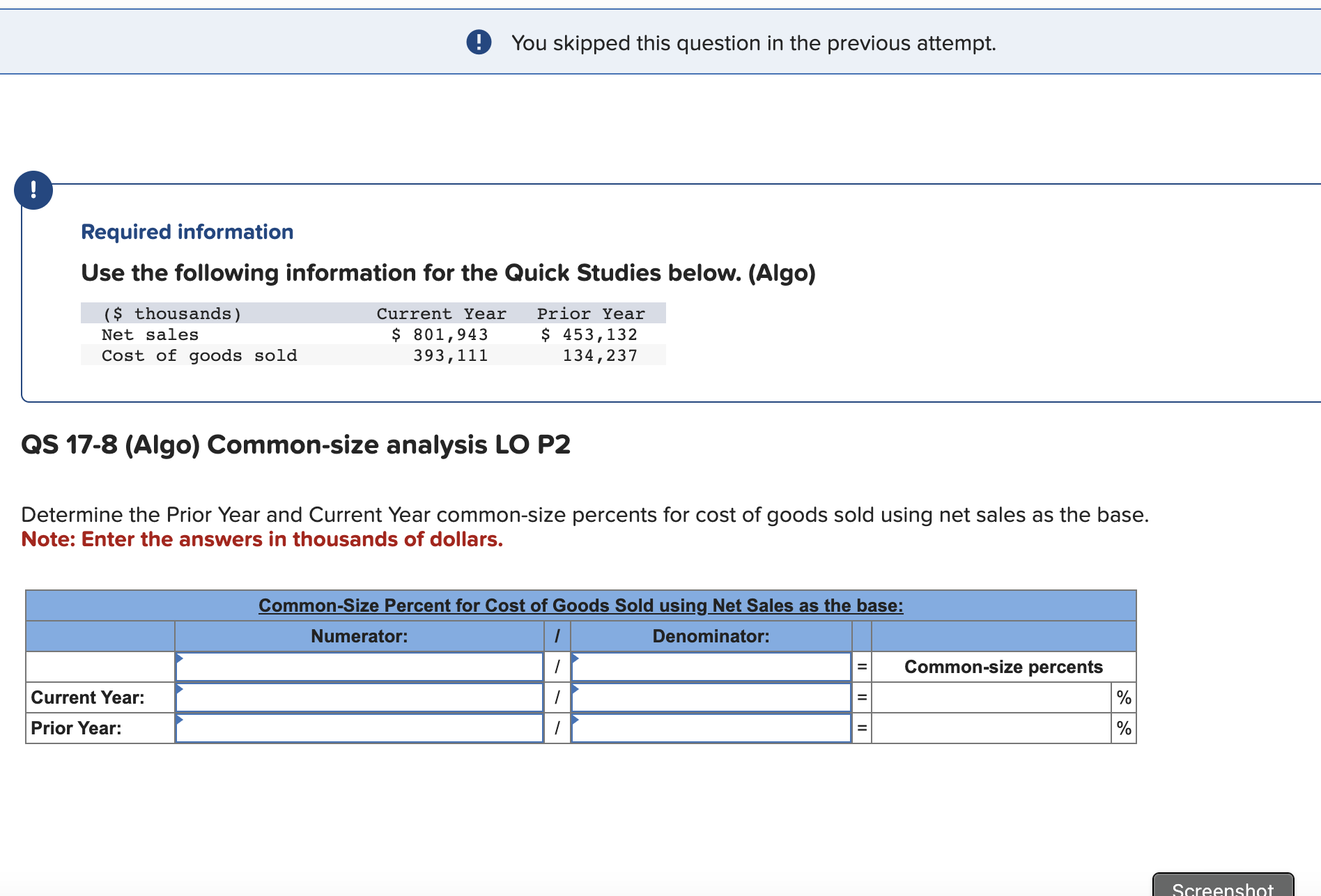 Solved (1) You skipped this question in the previous | Chegg.com