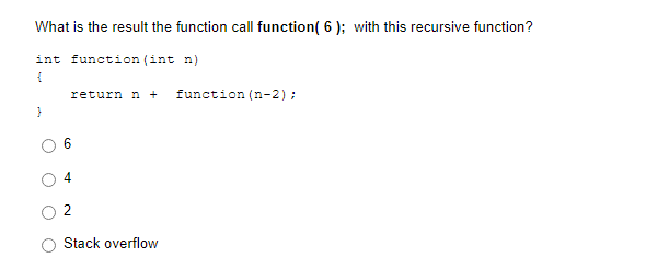 Solved What is the result the function call function( 6 ); | Chegg.com