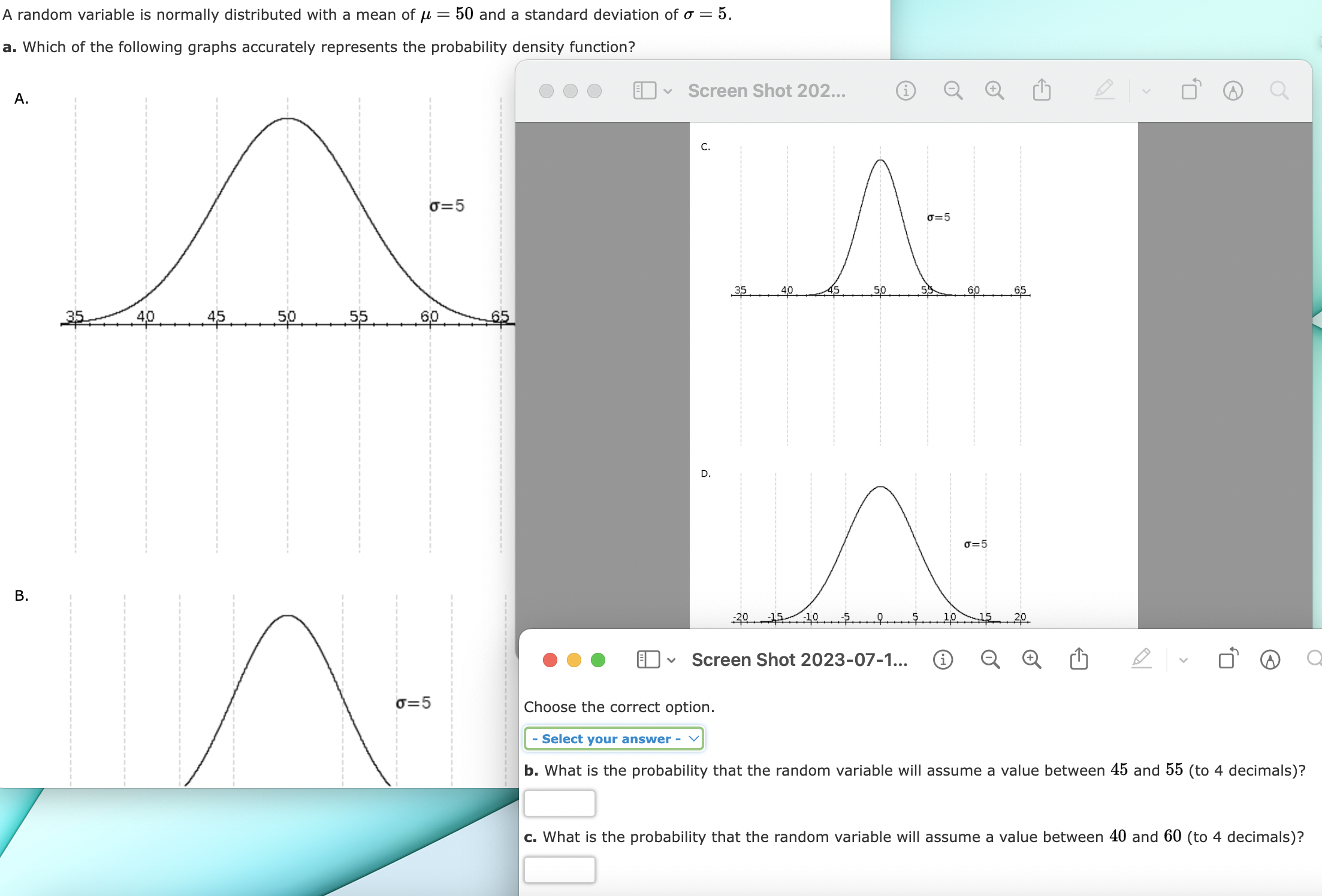 Solved A random variable is normally distributed with a mean | Chegg.com