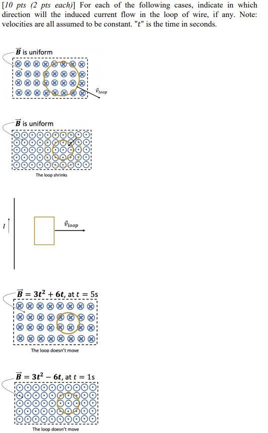 Solved [10 pts (2 pts each)] For each of the following | Chegg.com