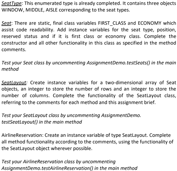 Solved Airline Reservation System Individual Assignment Part | Chegg.com