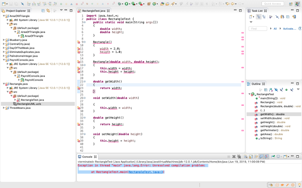 Solved Design A Class Named Rectangle Rectanglejava To