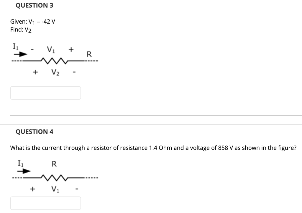 Solved QUESTION 3 Given: V1 Find: V2 -42 V I! V1 R V2 + | Chegg.com