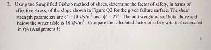 Solved 2. Using the Simplified Bishop method of slices, | Chegg.com