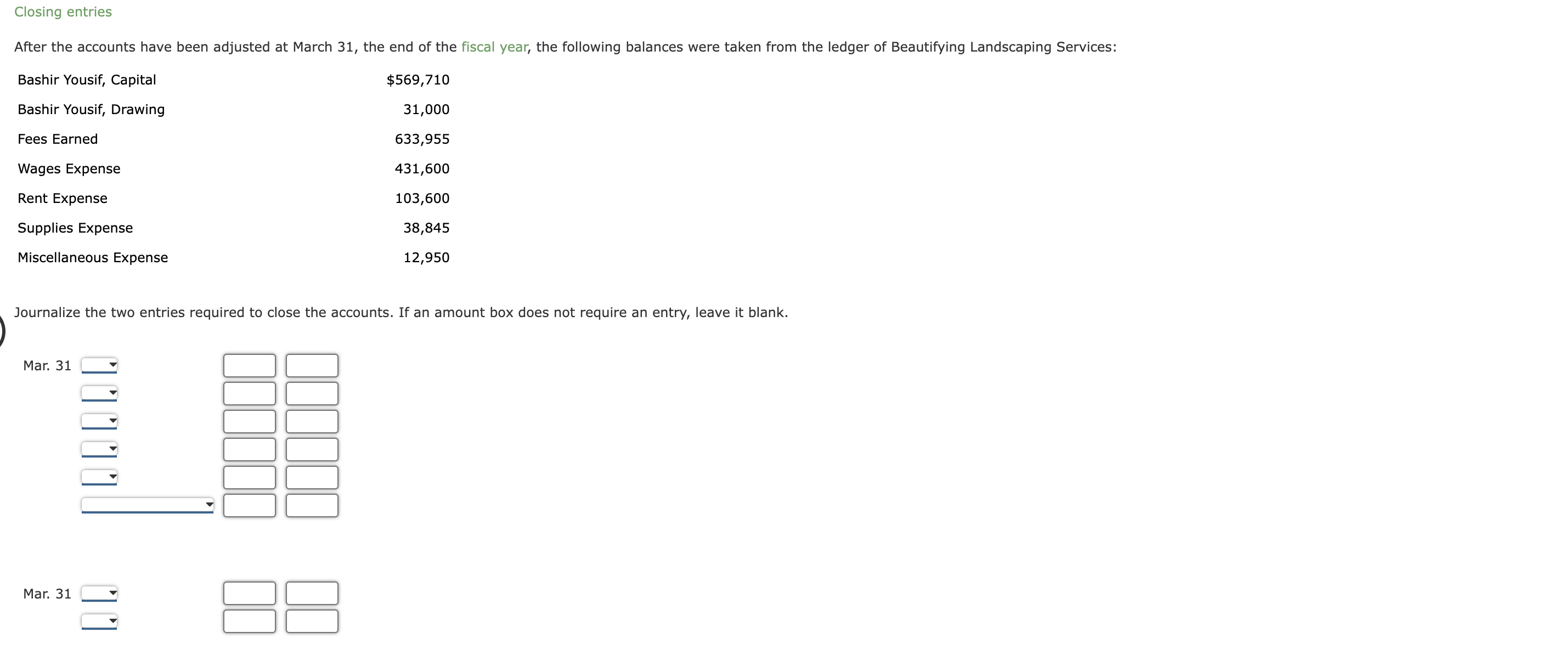 Solved Journalize the two entries required to close the | Chegg.com