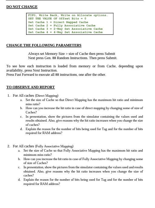 Solved Part1: is related to mapping of memory to cache. For | Chegg.com