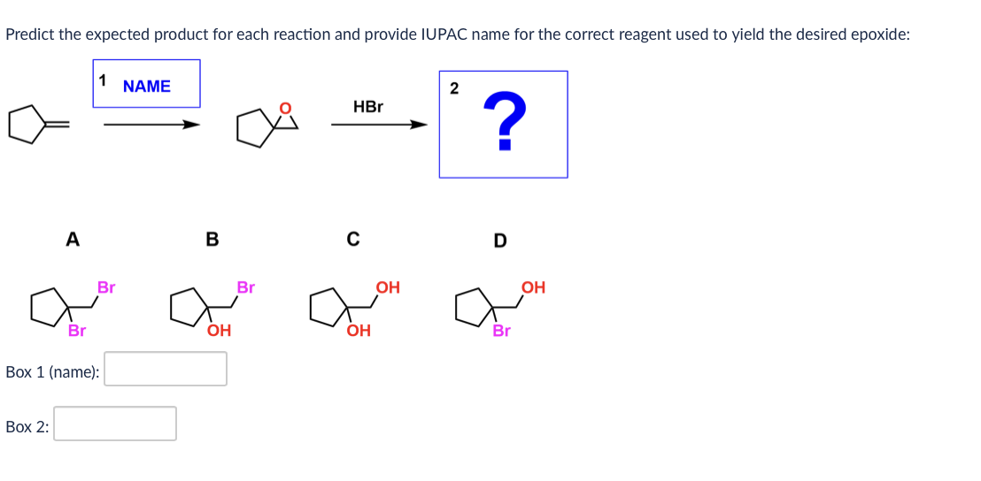 Solved Predict the expected product for each reaction and | Chegg.com