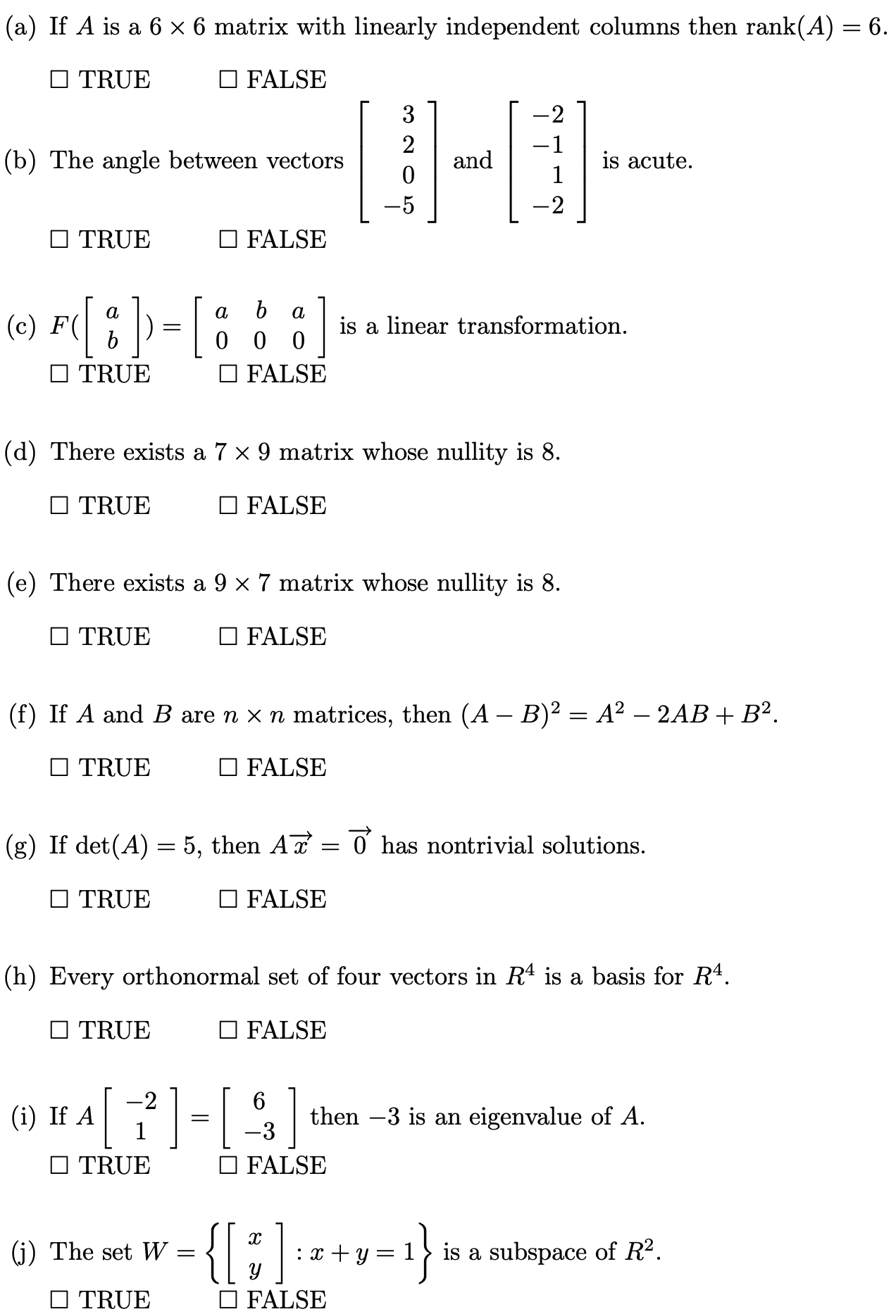 Solved (a) If A is a 6×6 matrix with linearly independent | Chegg.com