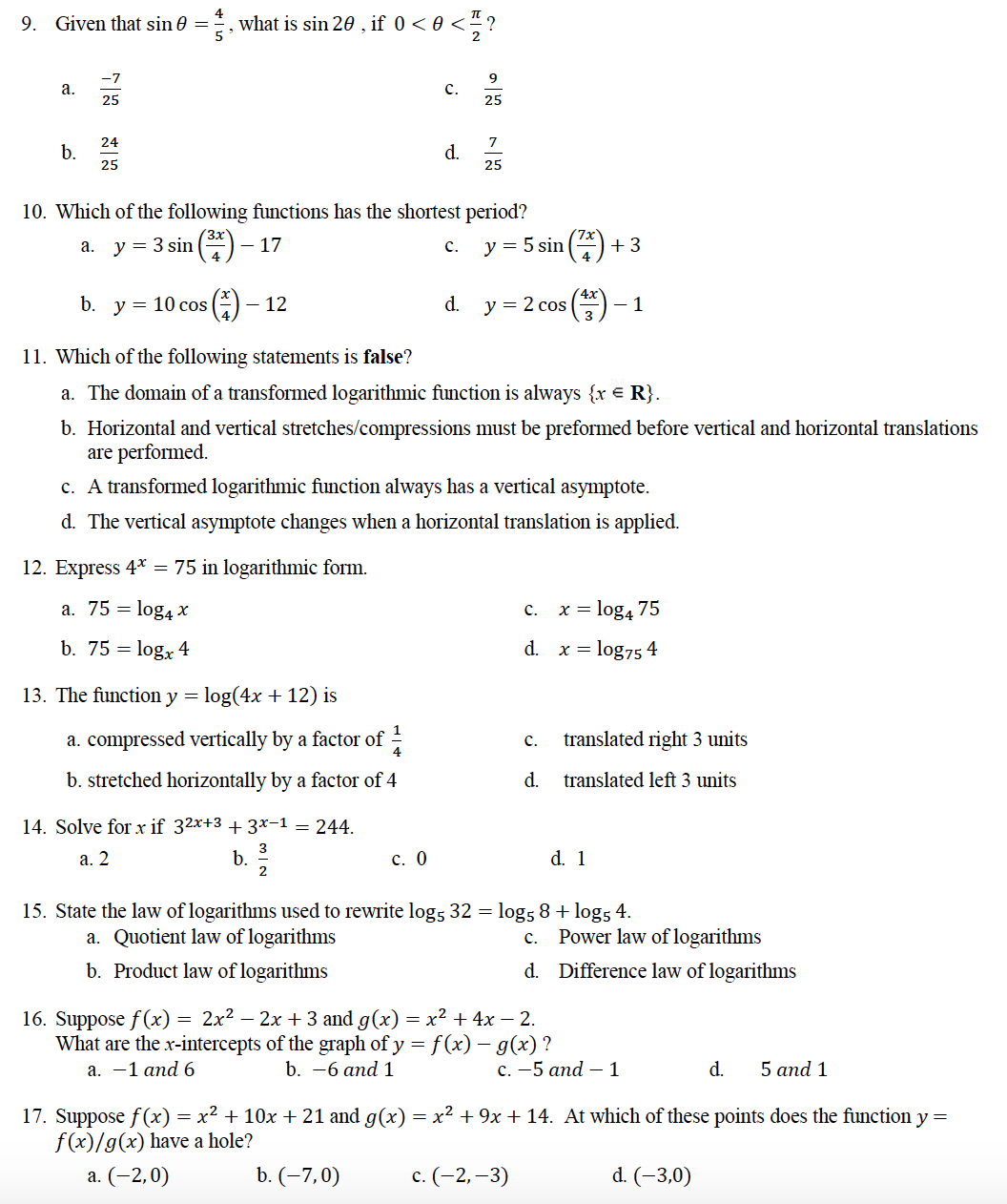 1. An equation representing a function that extends | Chegg.com
